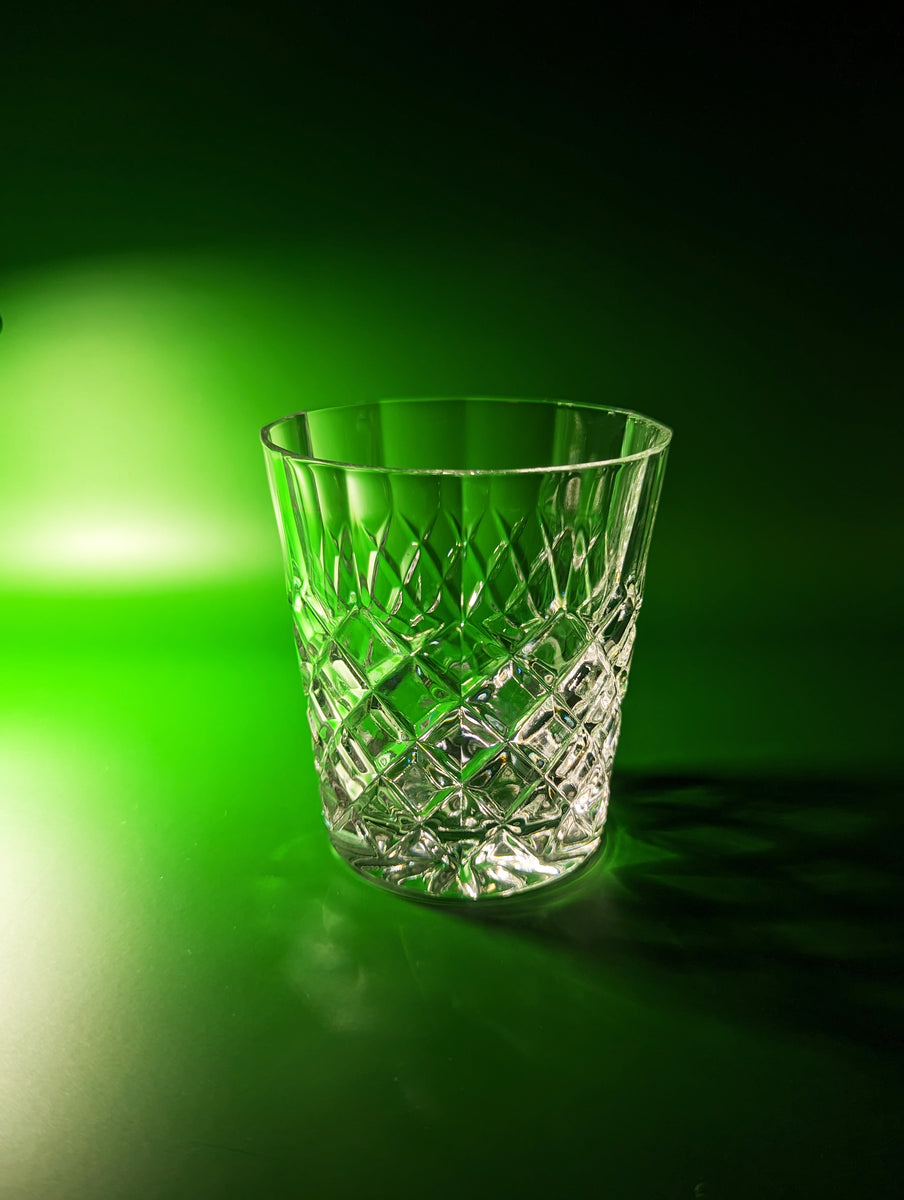 Pair of Crystal Diamond Cut Rocks Glasses – Drinks Distilled